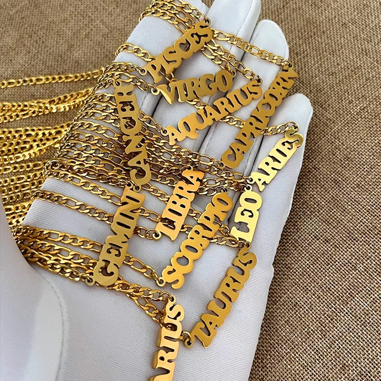Gold Zodiac Name Chain – Thirty One Online