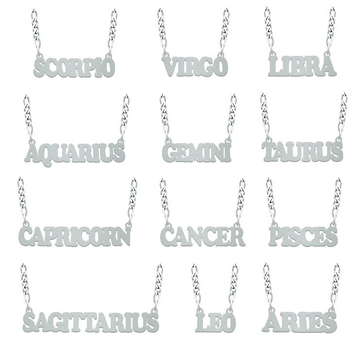 Silver Zodiac Name Chain – Thirty One Online